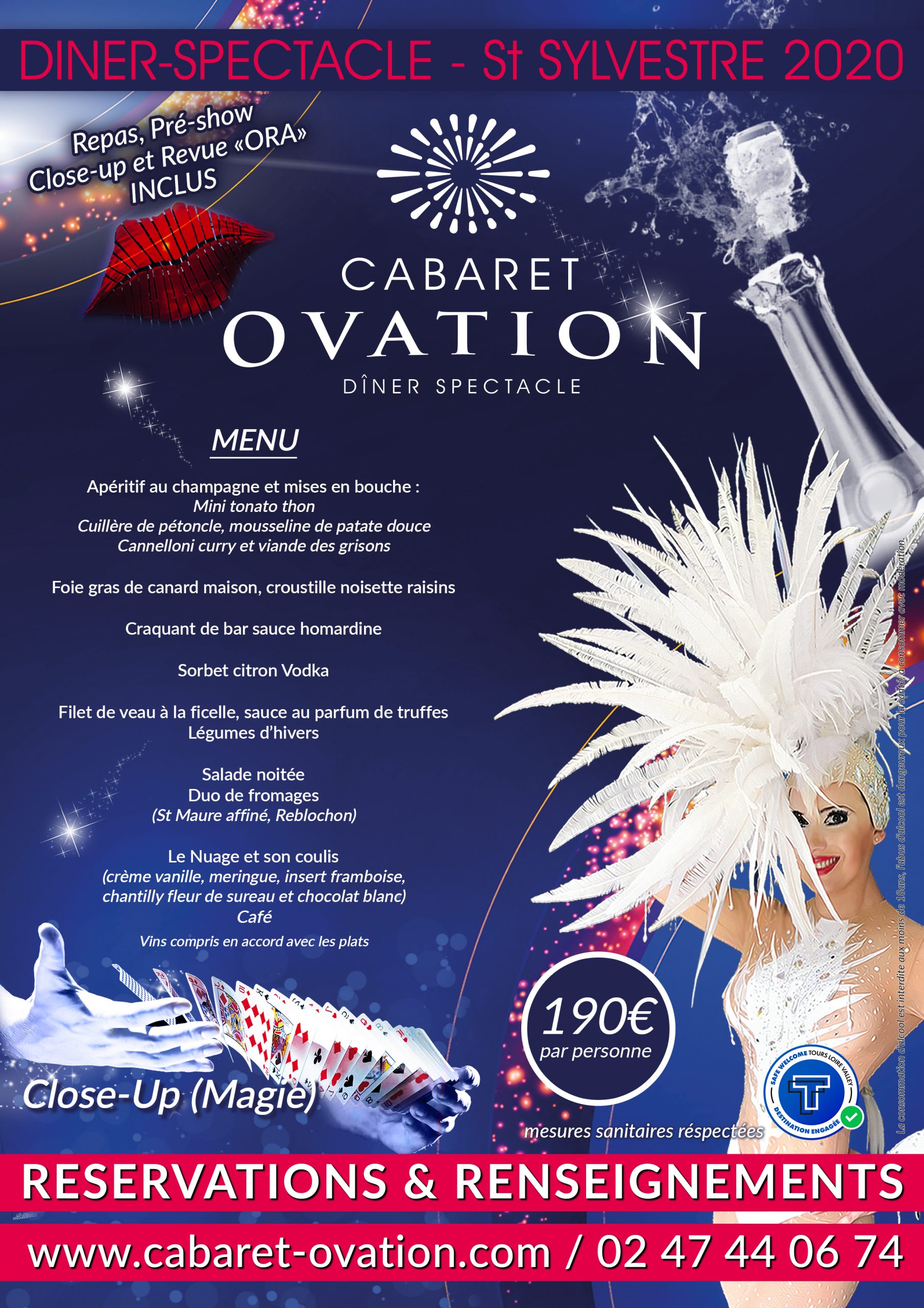 Soirée Saint Sylvestre 2020 – Cabaret Ovation